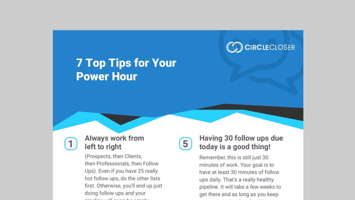 Eric's Top Tips for Crushing a Power Hour - CircleCloser
